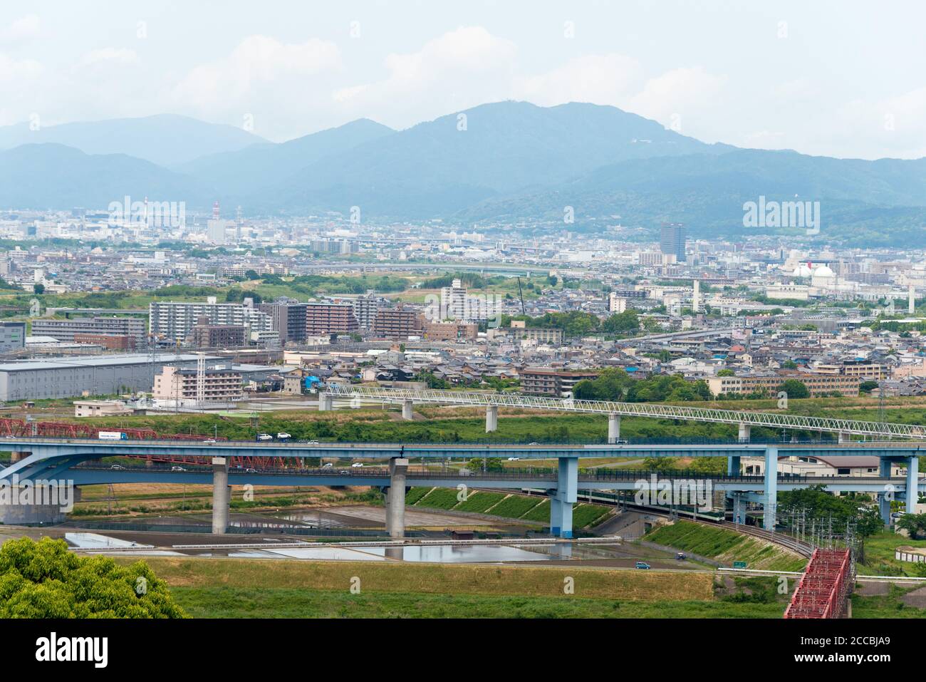 Kyoto, Japan - Yawata City view from Iwashimizu Hachimangu Shrine in Yawata, Kyoto, Japan Stock ...