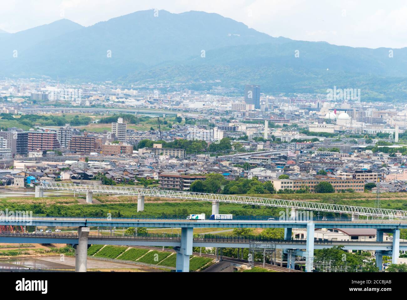 Kyoto, Japan - Yawata City view from Iwashimizu Hachimangu Shrine in Yawata, Kyoto, Japan Stock ...