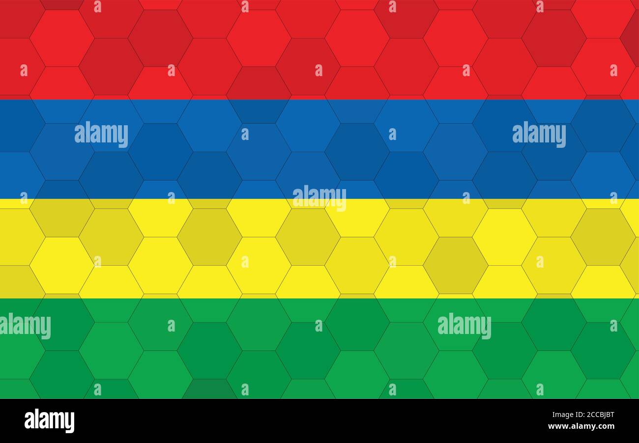 Mauritius flag illustration. Futuristic Mauritian flag graphic with ...