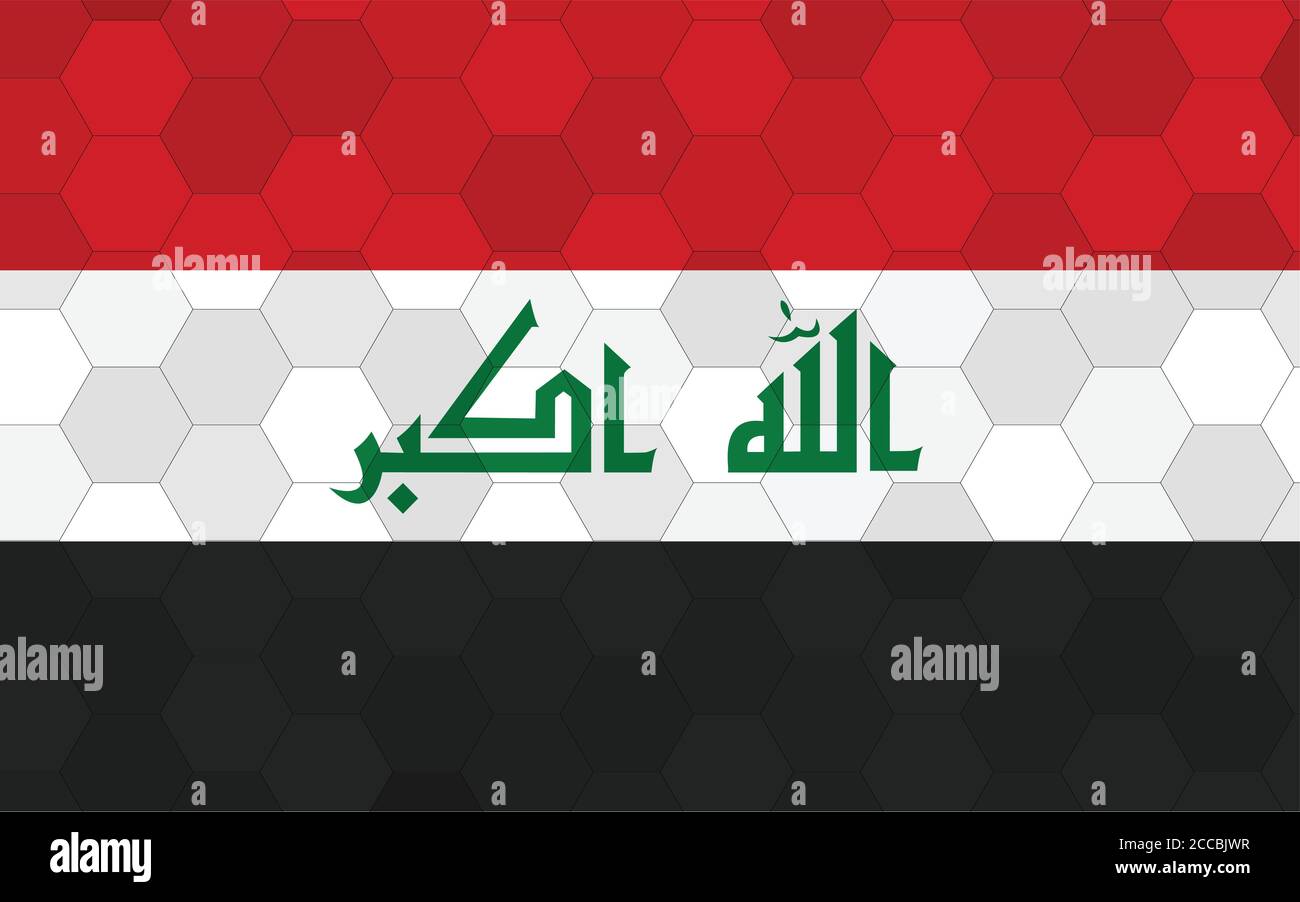 Iraq flag illustration. Futuristic Iraqi flag graphic with abstract ...