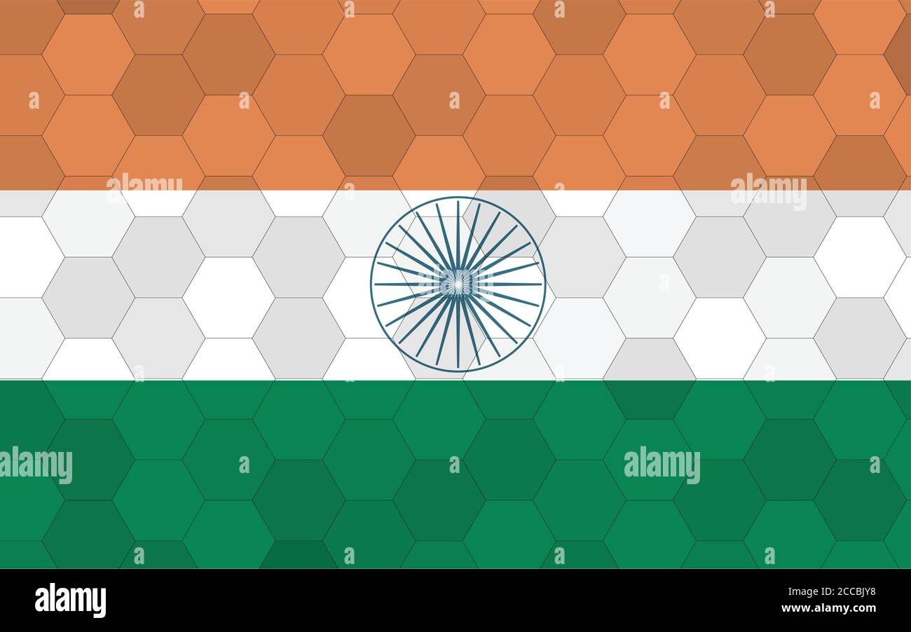India flag illustration. Futuristic Indian flag graphic with abstract ...