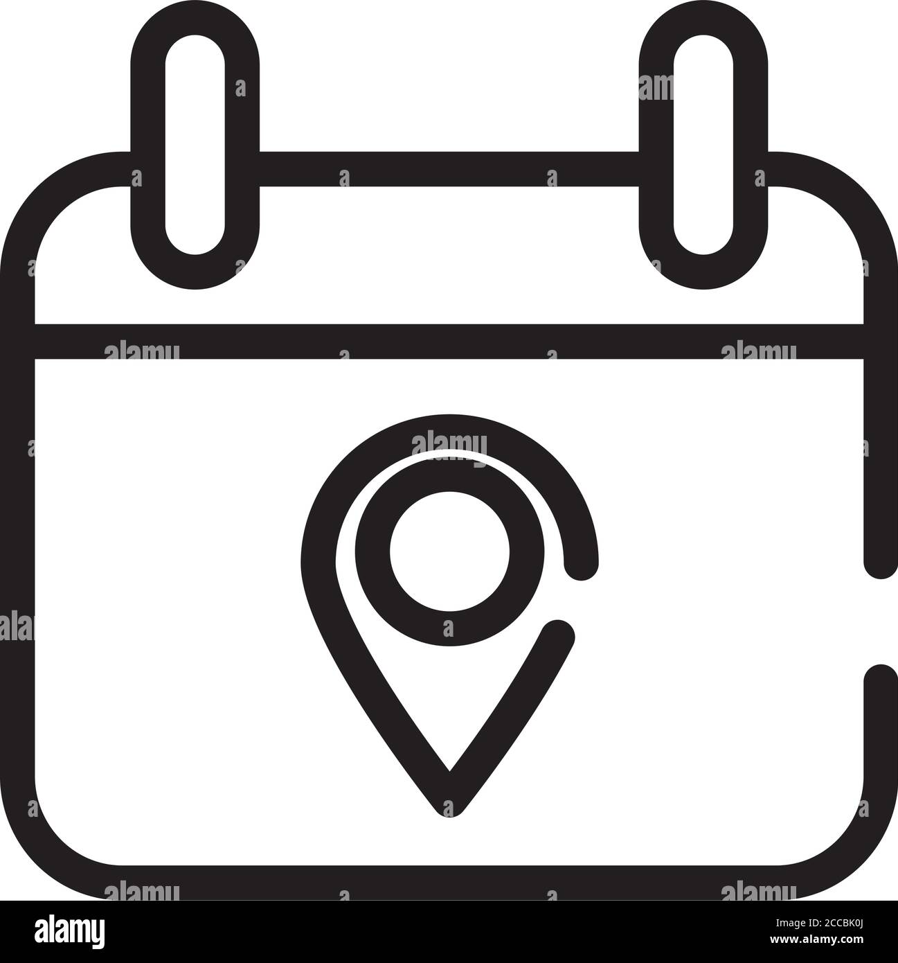 calendar reminder with pin location line style icon vector illustration ...
