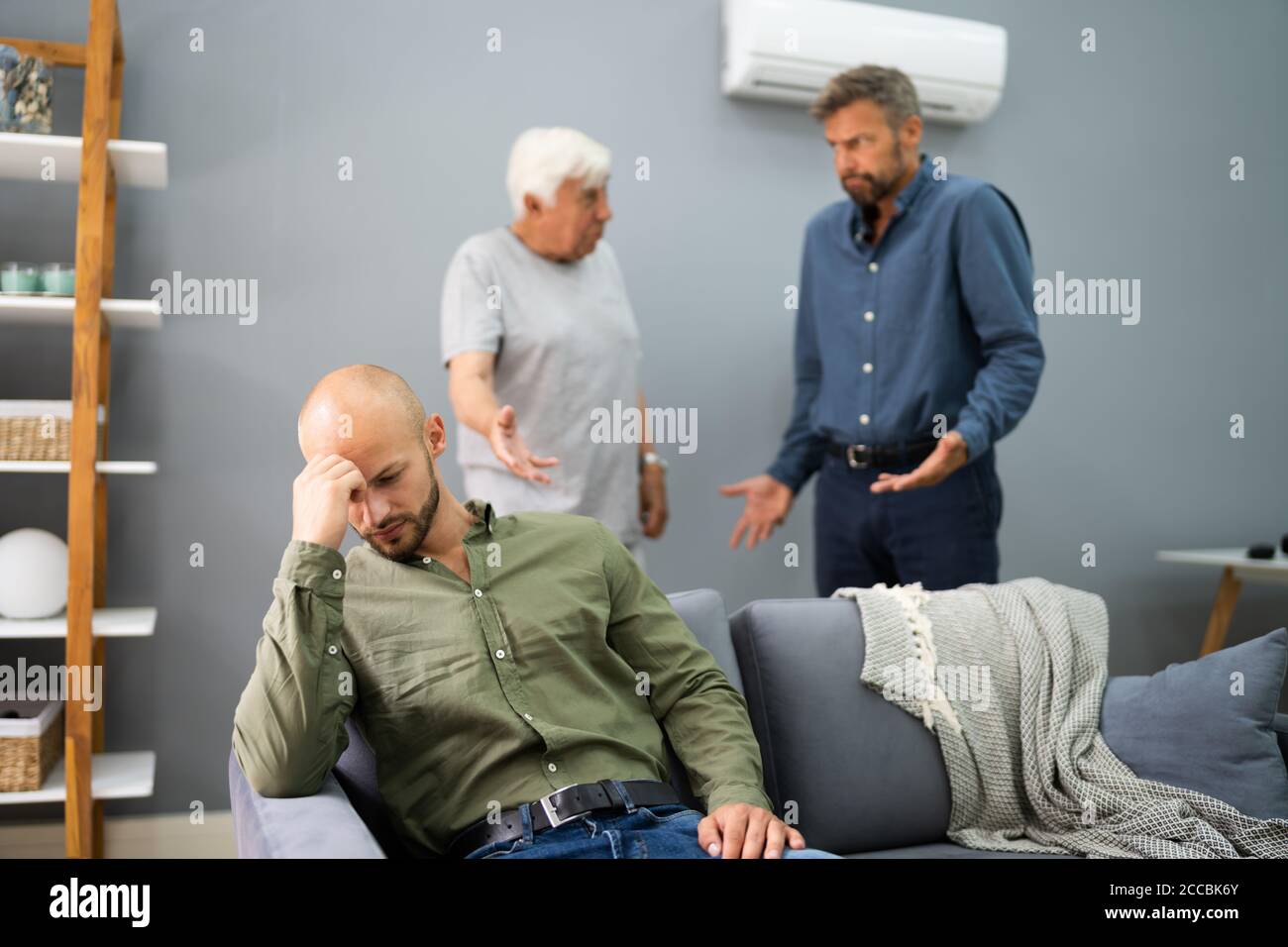 Grandfather father son sad hi-res stock photography and images - Alamy