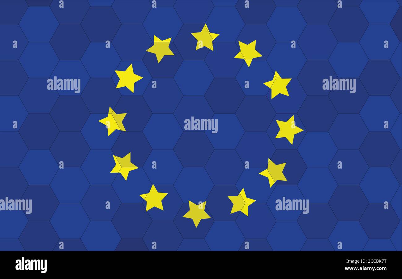 Europe flag illustration. Futuristic European flag graphic with ...