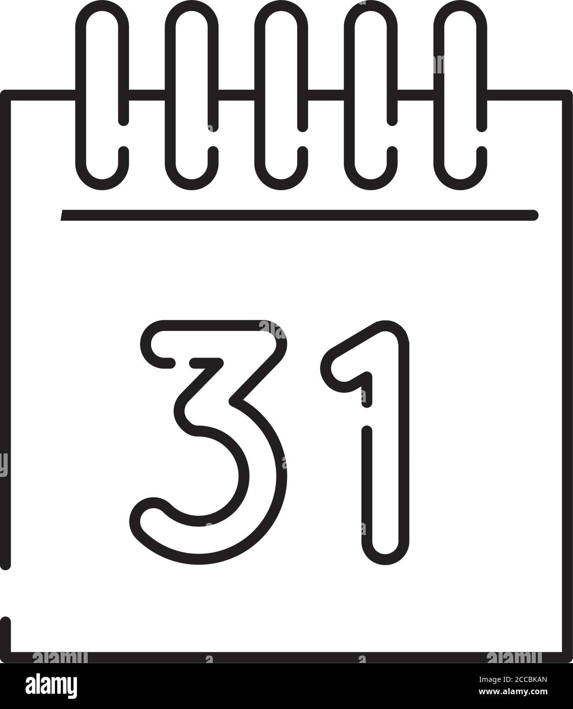 halloween calendar with 31 number line style vector illustration design ...