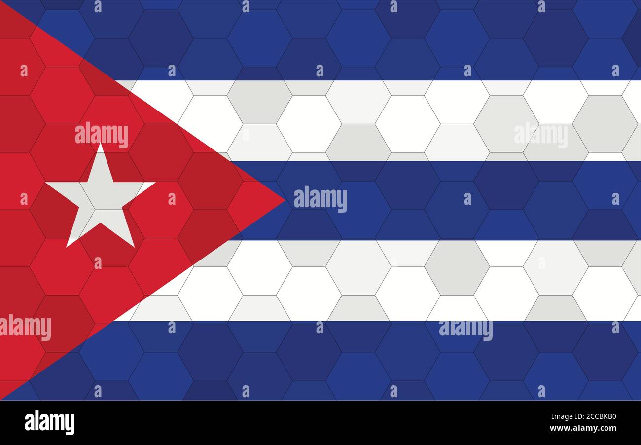 Cuba flag illustration. Futuristic Cuban flag graphic with abstract ...