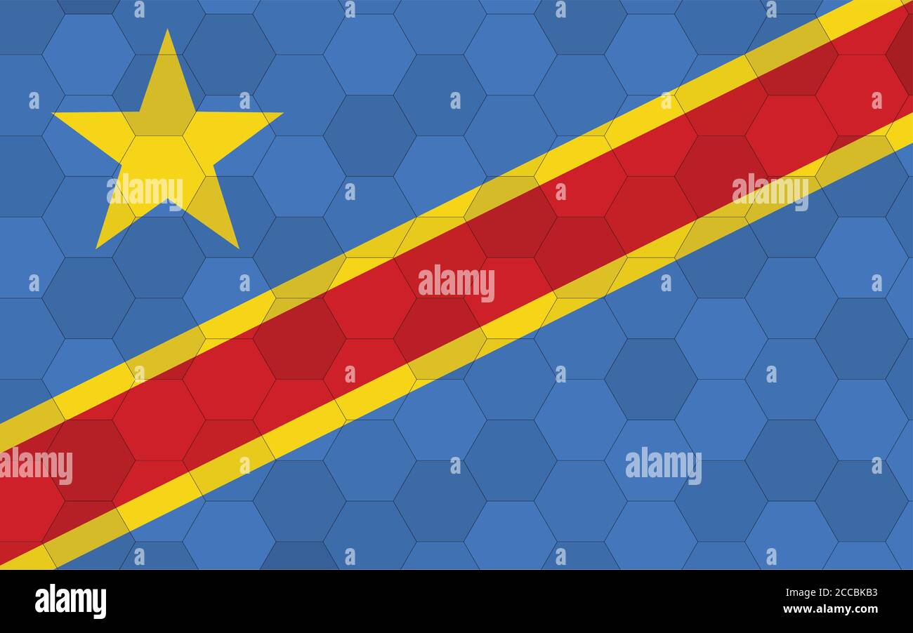 DR Congo flag illustration. Futuristic Congolese flag graphic with ...