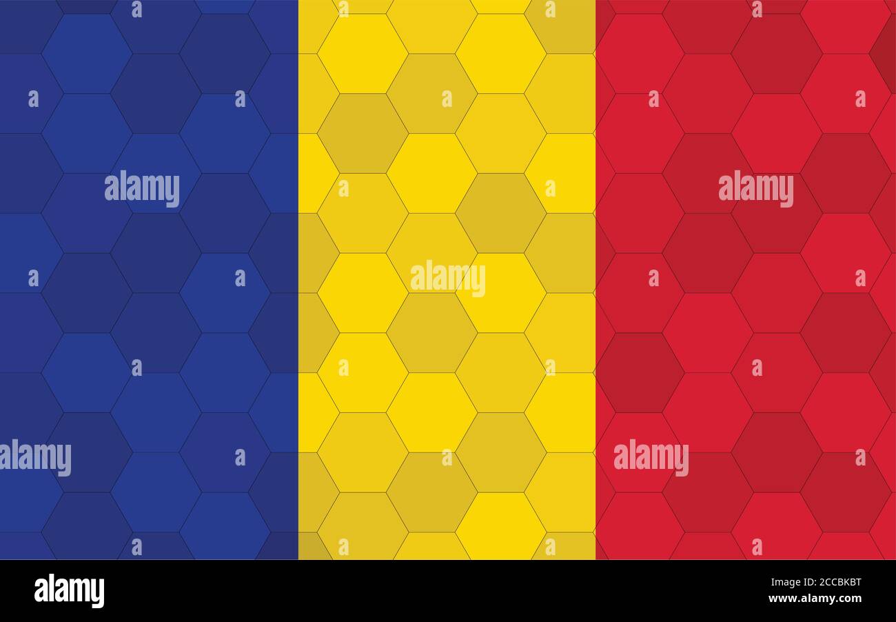 Chad flag illustration. Futuristic Chadian flag graphic with abstract ...