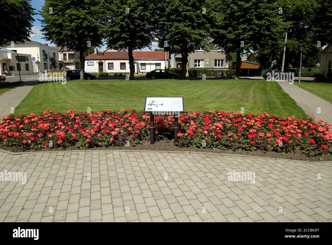The city of Kedainiai in Lithuania is decorated with colorful flowers ...