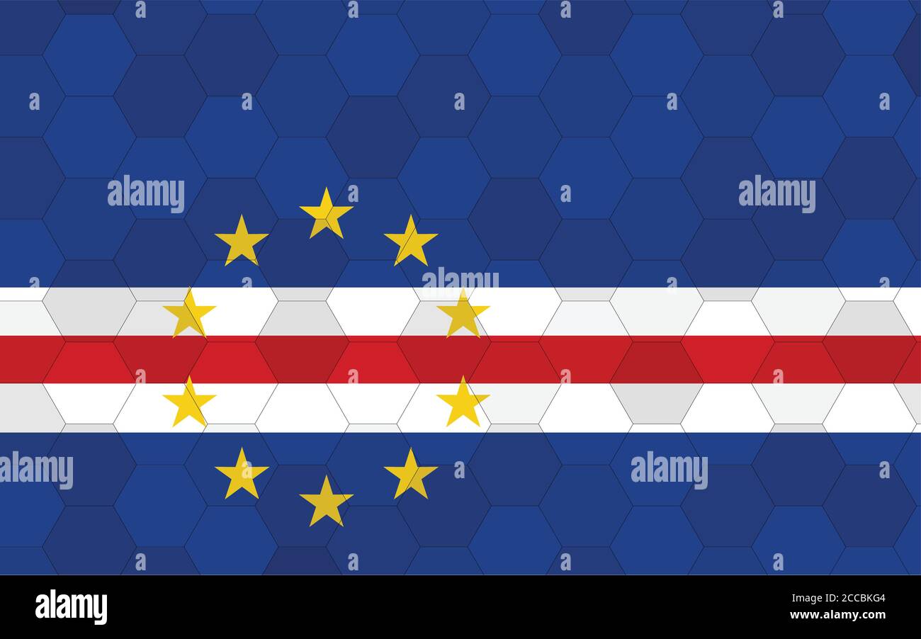 Cape Verde flag illustration. Futuristic Cape Verdean flag graphic with ...