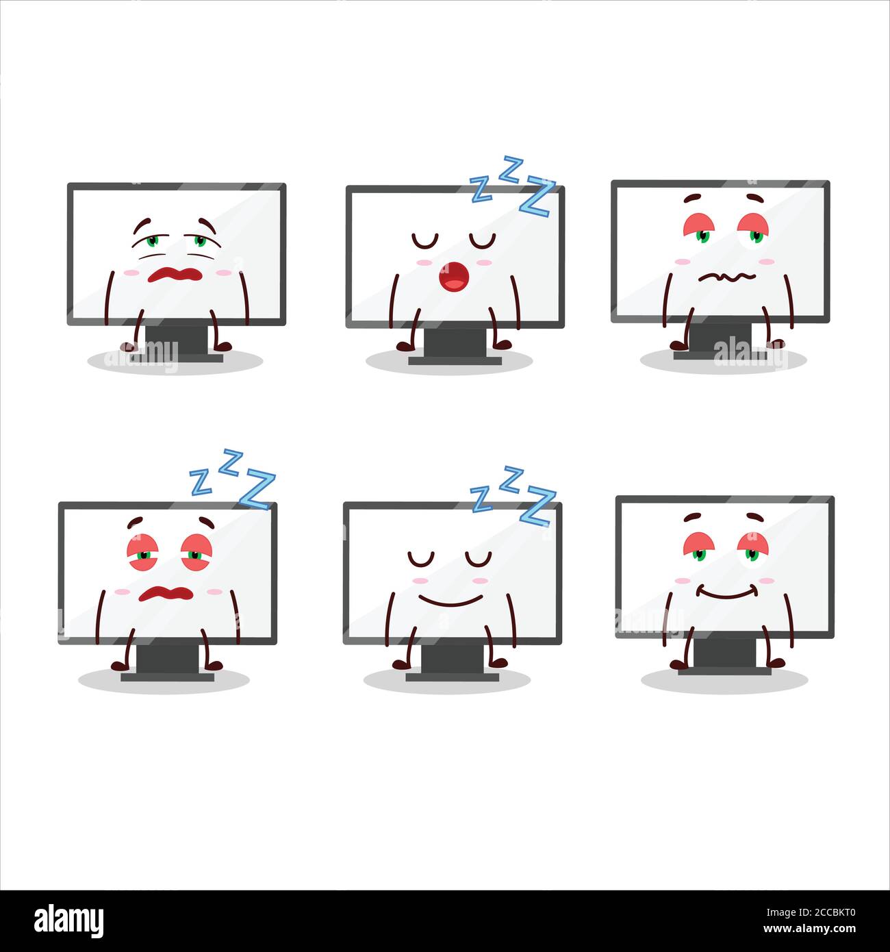 Cartoon character of monitor with sleepy expression Stock Vector Image ...