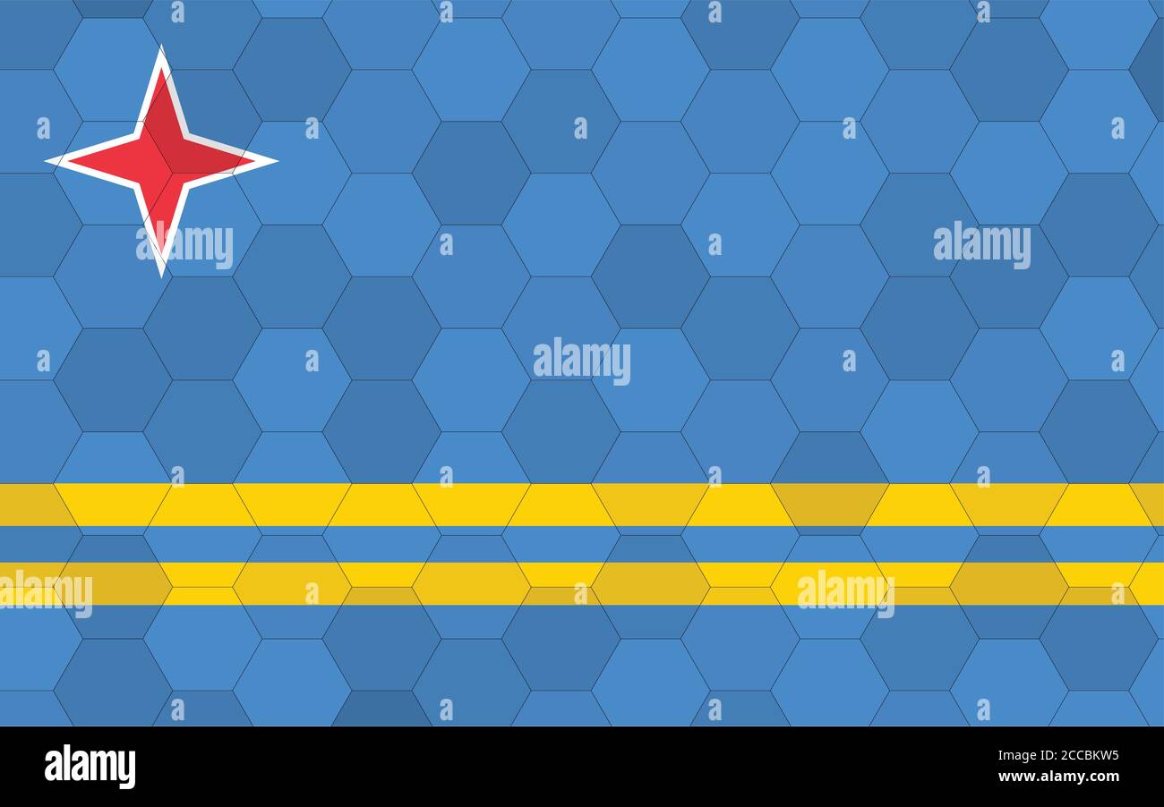 Aruba flag illustration. Futuristic Aruban flag graphic with abstract ...