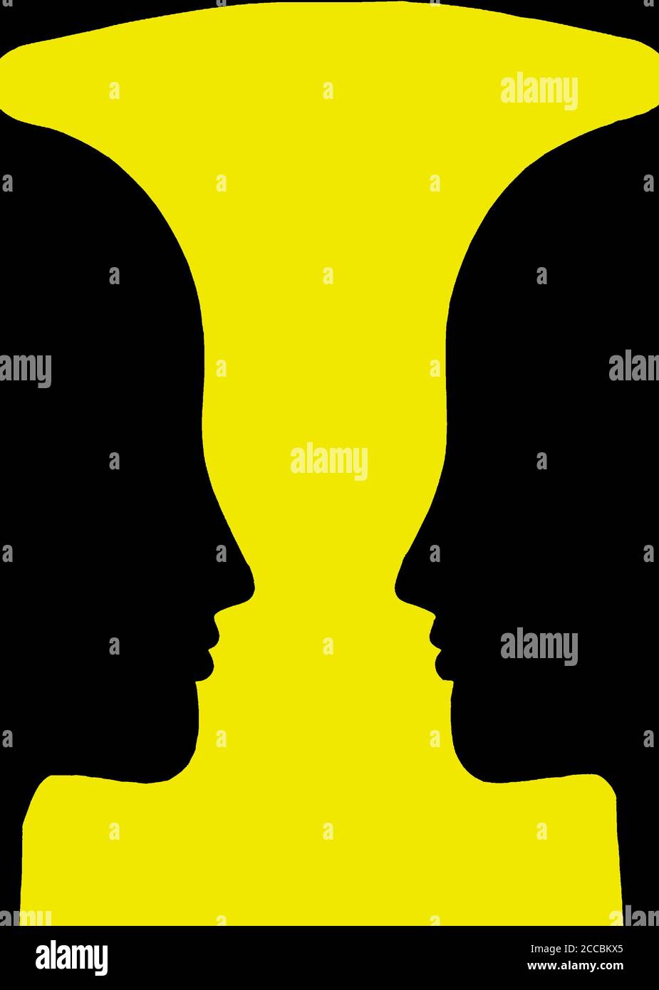 Figure-ground perception, face and vase. Figure-ground organization ...