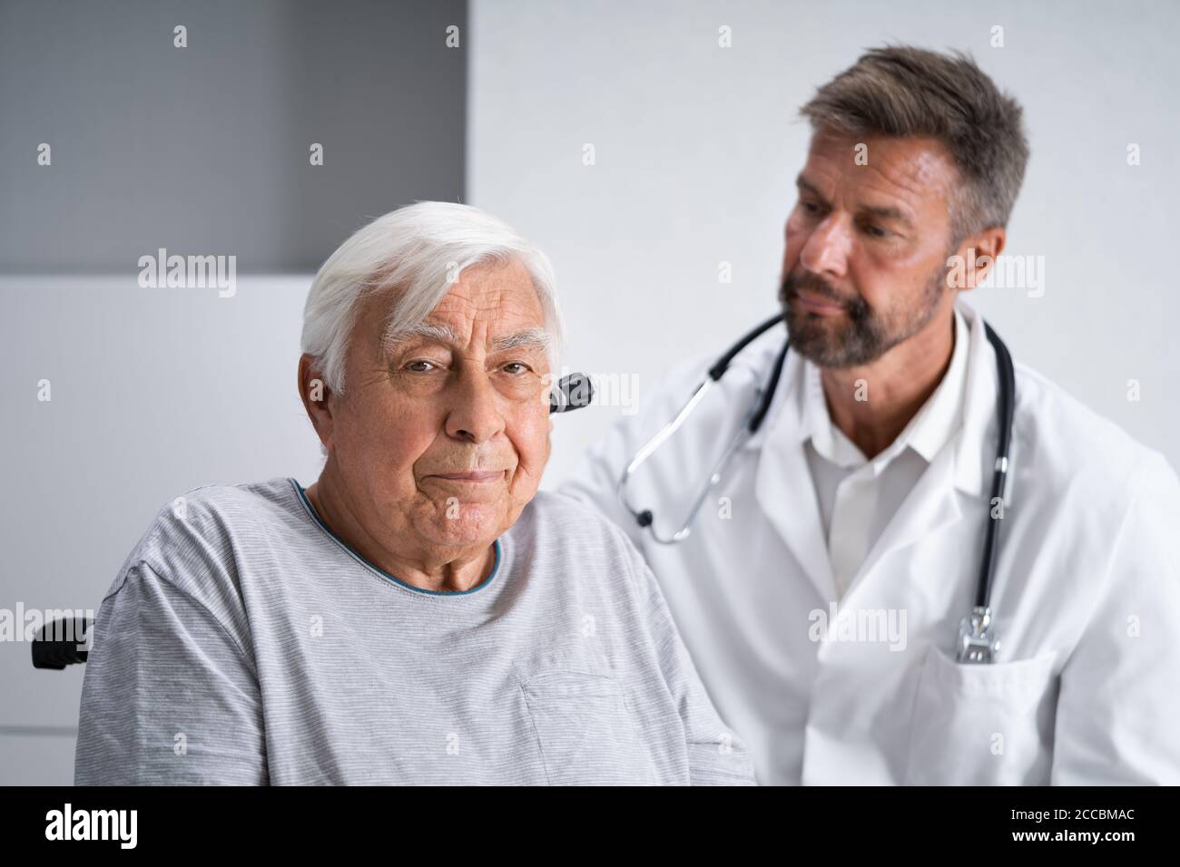 Otolaryngology Check. Doctor Checking Ear Using Otoscope Stock Photo ...