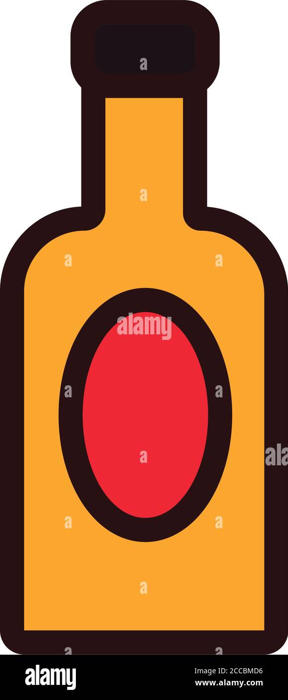 beer bottle drink line and fill style icon vector illustration design ...