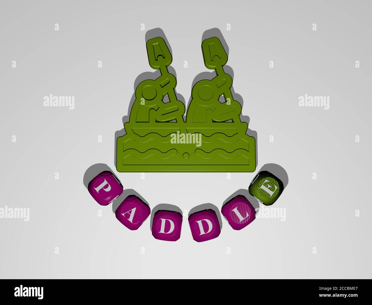 PADDLE text around the 3D icon, 3D illustration Stock Photo - Alamy