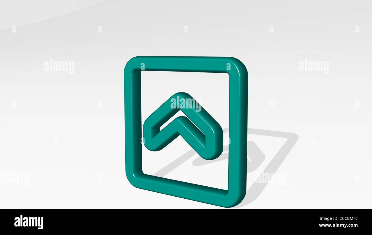 ARROW RECTANGLE UP 3D icon casting shadow, 3D illustration Stock Photo ...