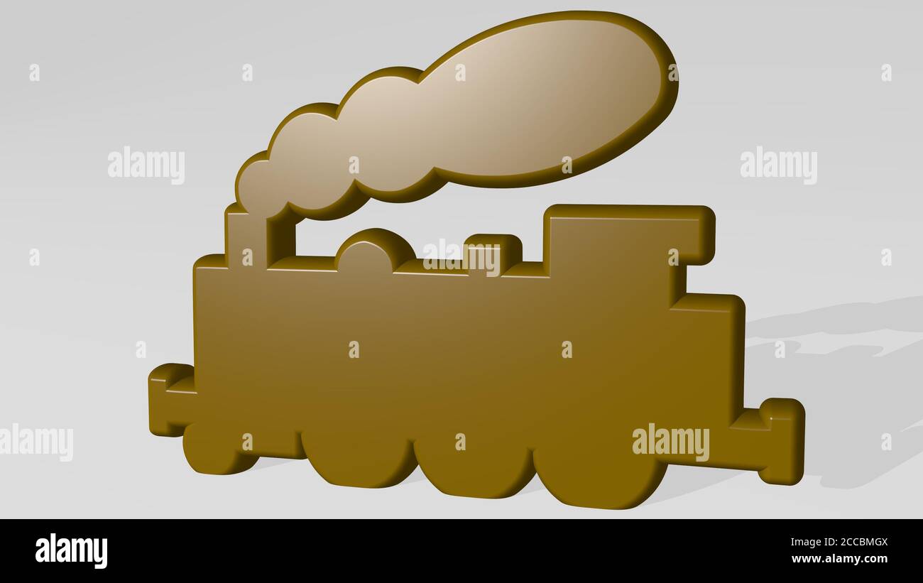 LOCOMOTIVE TRAIN 3D icon casting shadow, 3D illustration Stock Photo ...