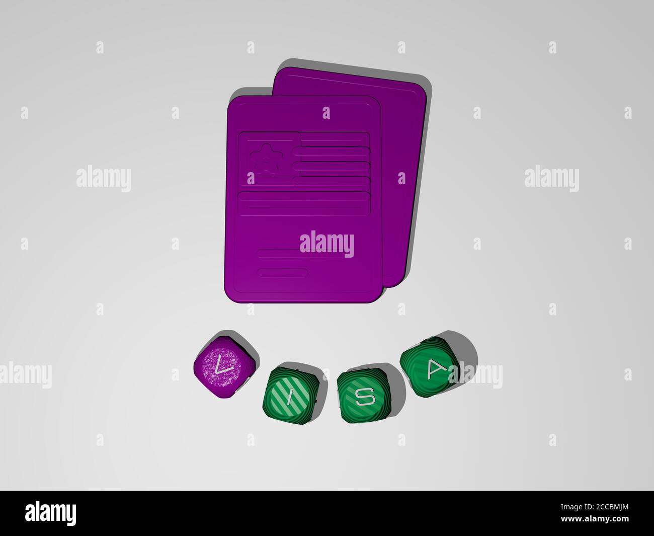visa text around the 3D icon, 3D illustration Stock Photo - Alamy