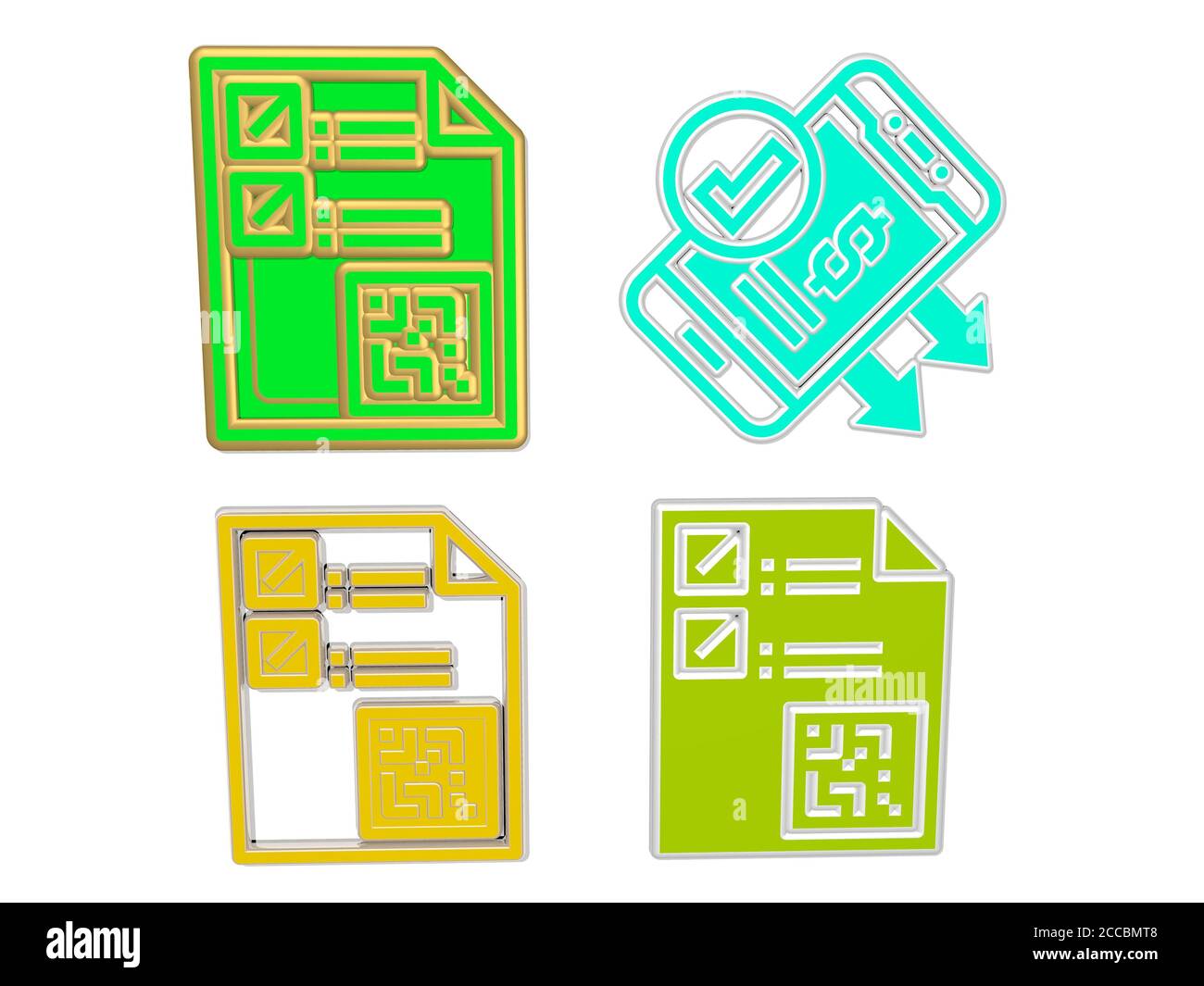 confirmation 4 icons set, 3D illustration Stock Photo - Alamy