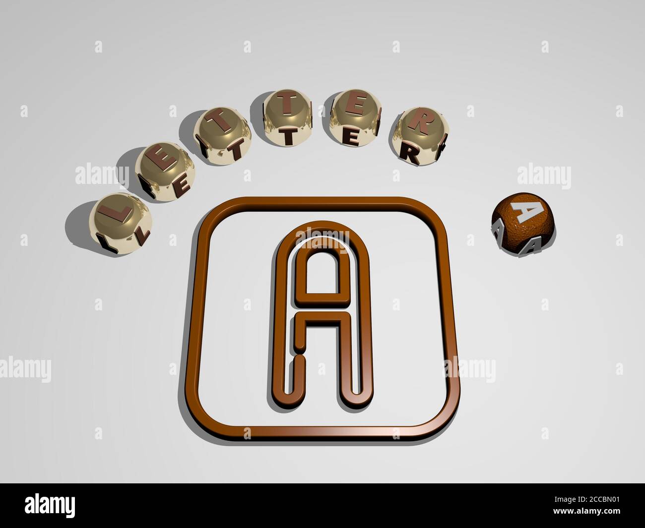 letter a 3D icon surrounded by the text of cubic letters, 3D ...