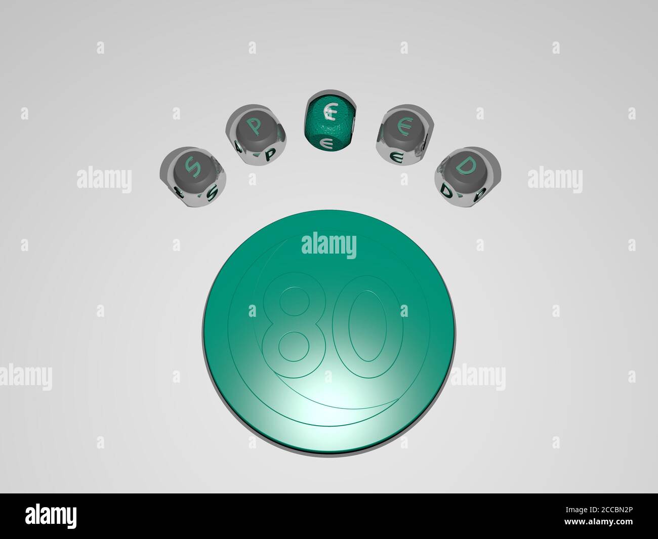 speed circular text of separate letters around the 3D icon, 3D ...