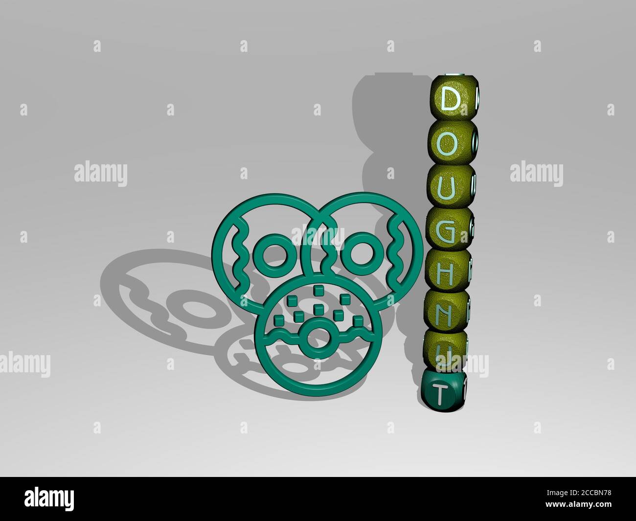 DOUGHNUT text beside the 3D icon, 3D illustration Stock Photo - Alamy