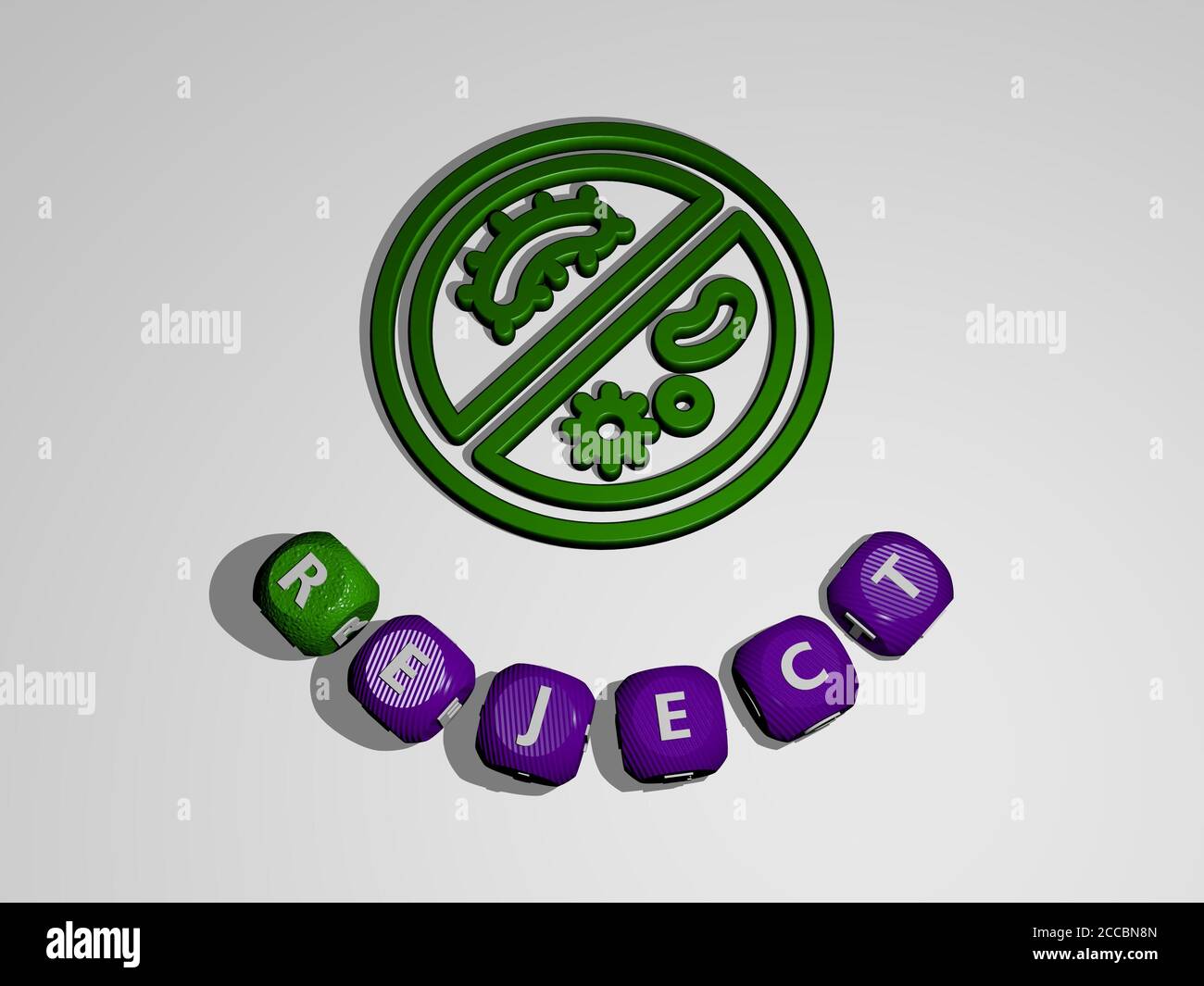 reject text around the 3D icon, 3D illustration Stock Photo - Alamy