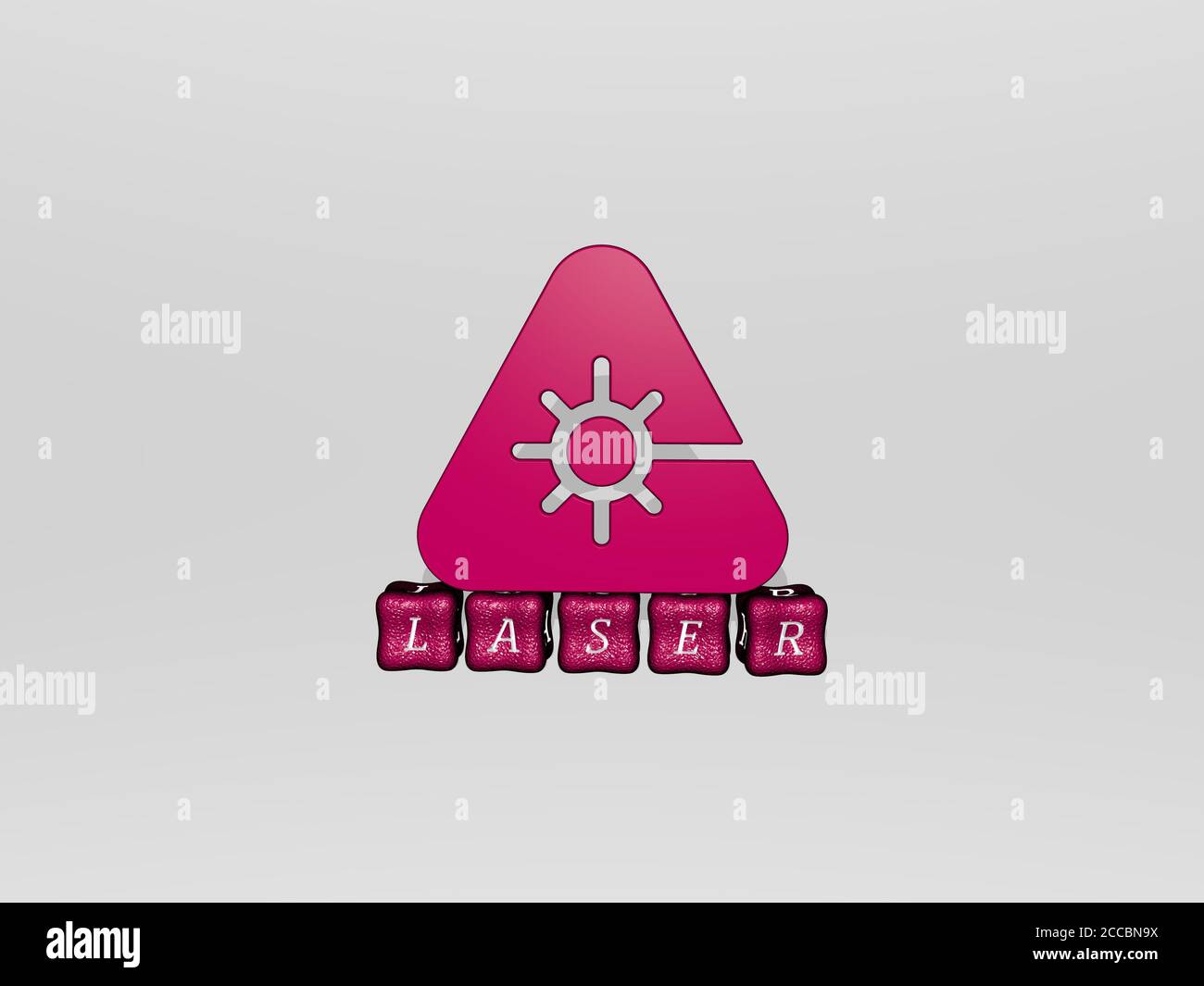 laser 3D icon on cubic text, 3D illustration Stock Photo - Alamy