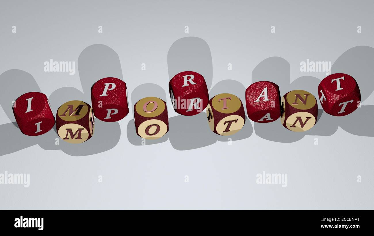 important text by dancing dice letters, 3D illustration Stock Photo - Alamy