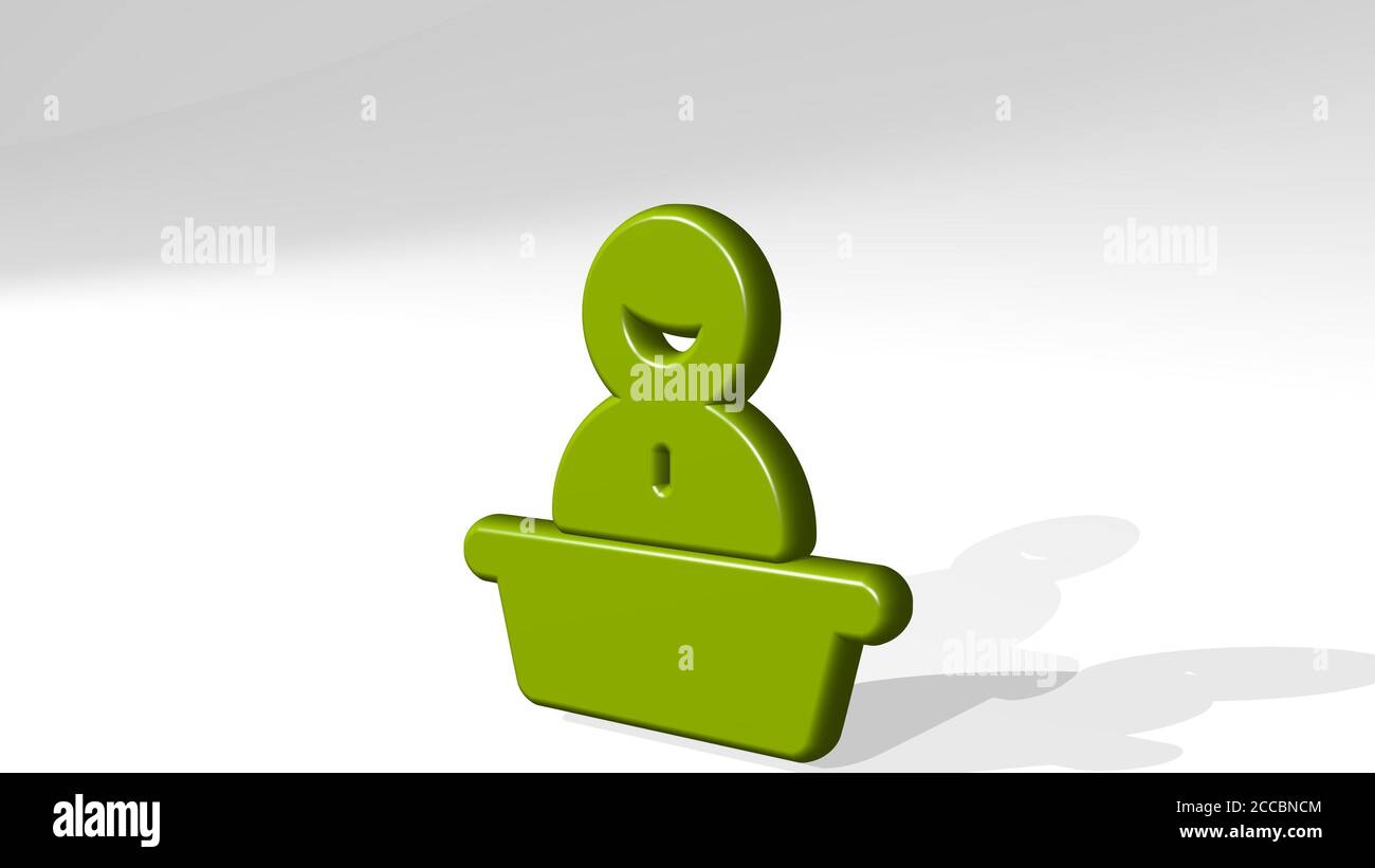 SINGLE MAN PODIUM 3D icon casting shadow, 3D illustration Stock Photo ...