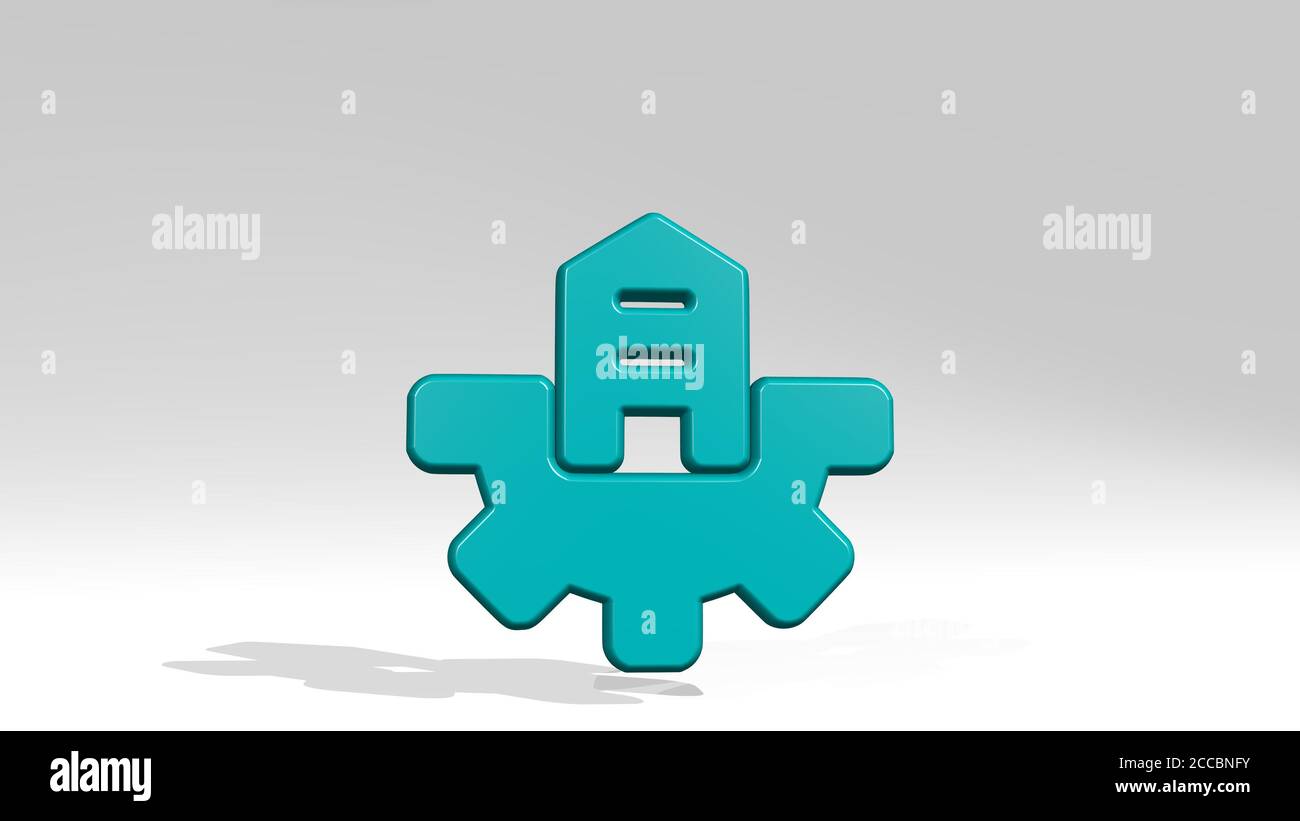 real estate settings building 3D icon casting shadow, 3D illustration ...