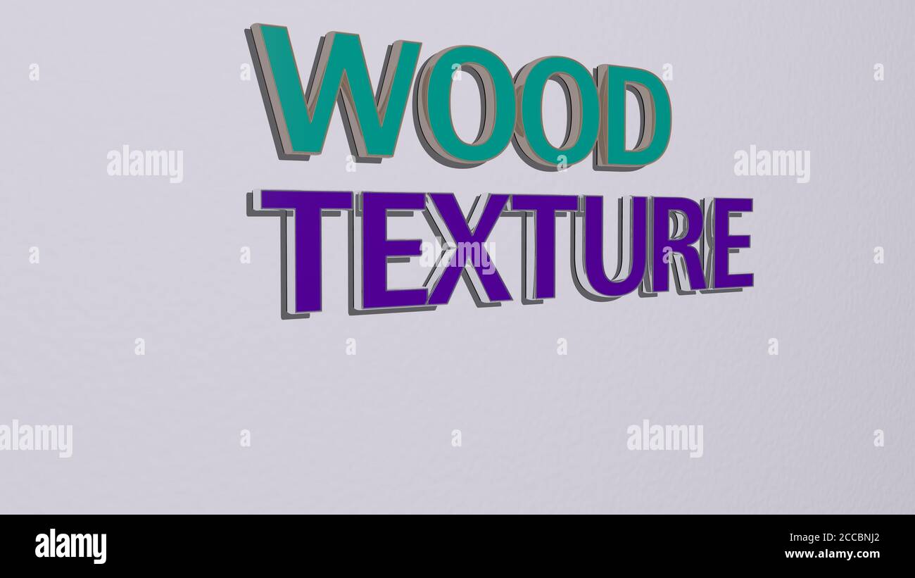 WOOD TEXTURE text on the wall, 3D illustration Stock Photo - Alamy