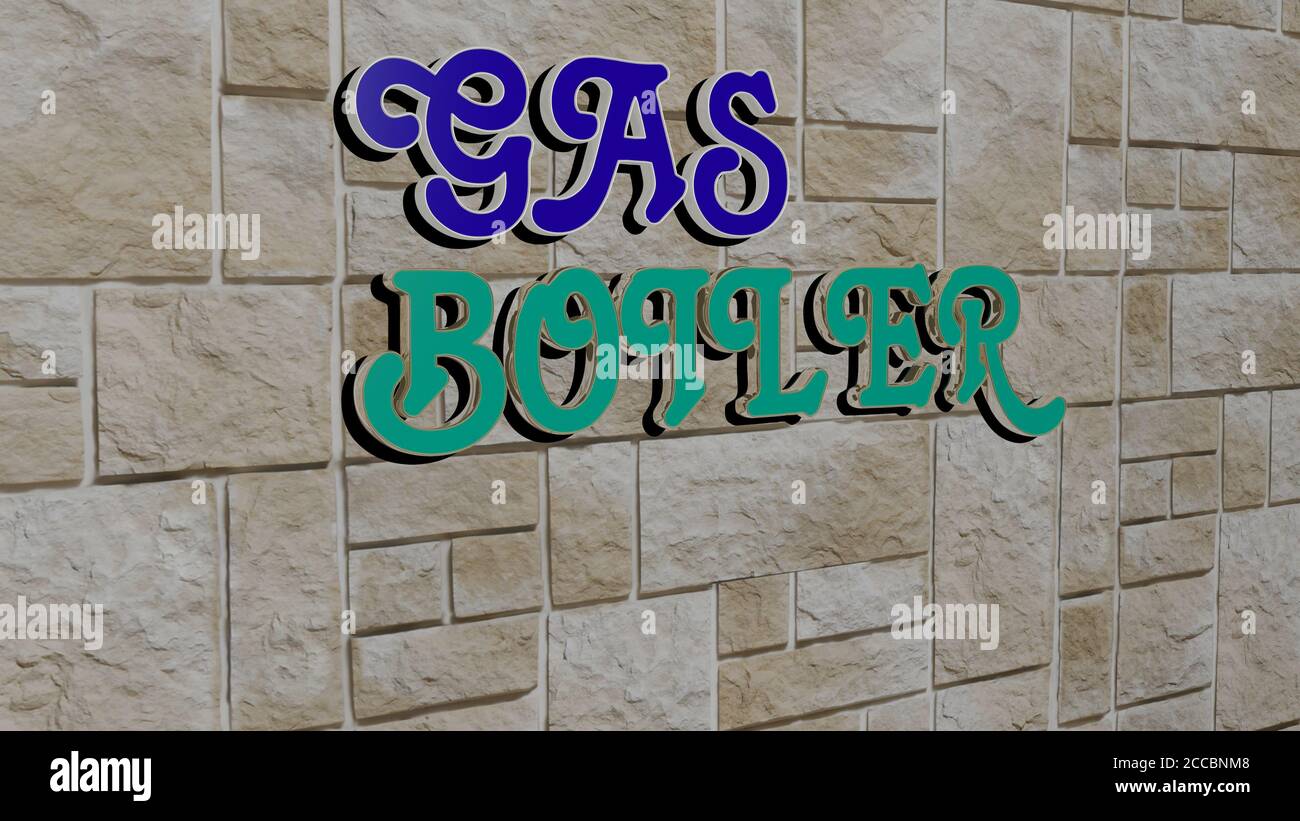 GAS BOILER text on textured wall, 3D illustration Stock Photo - Alamy