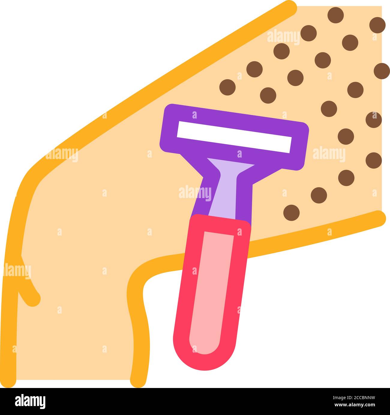 shaving legs with razor icon vector outline illustration Stock Vector ...