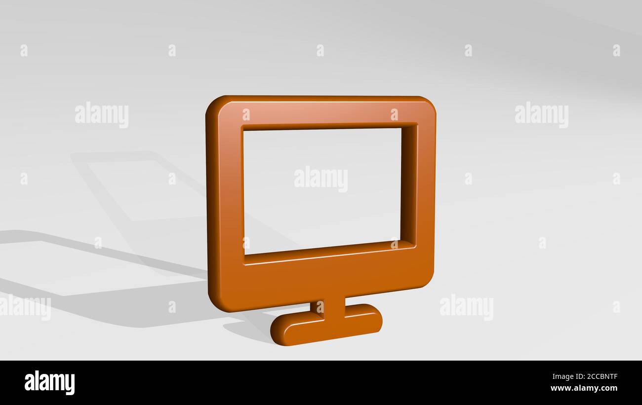 screen 1 alternate 3D icon casting shadow, 3D illustration Stock Photo ...