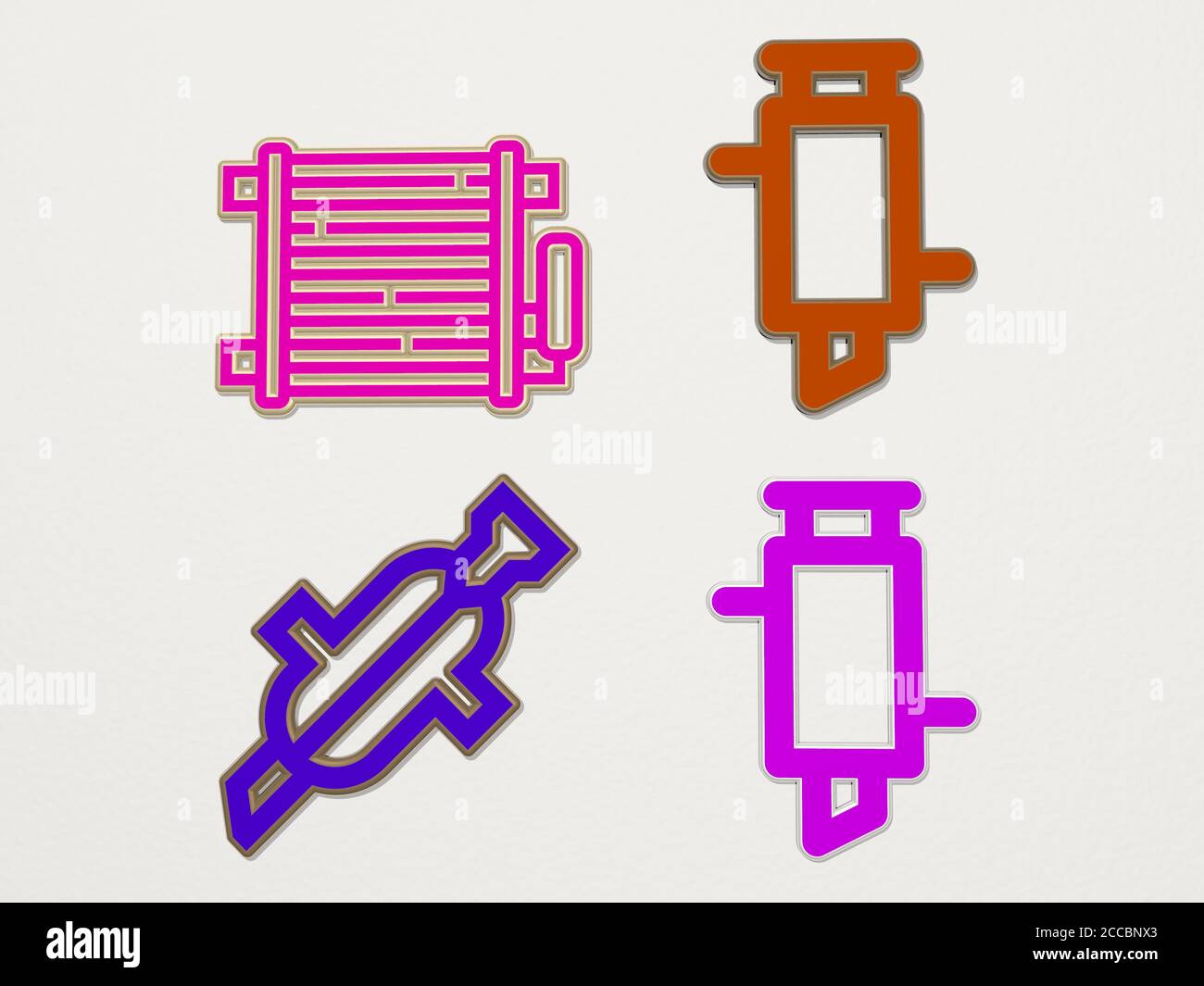 condenser 4 icons set, 3D illustration Stock Photo - Alamy