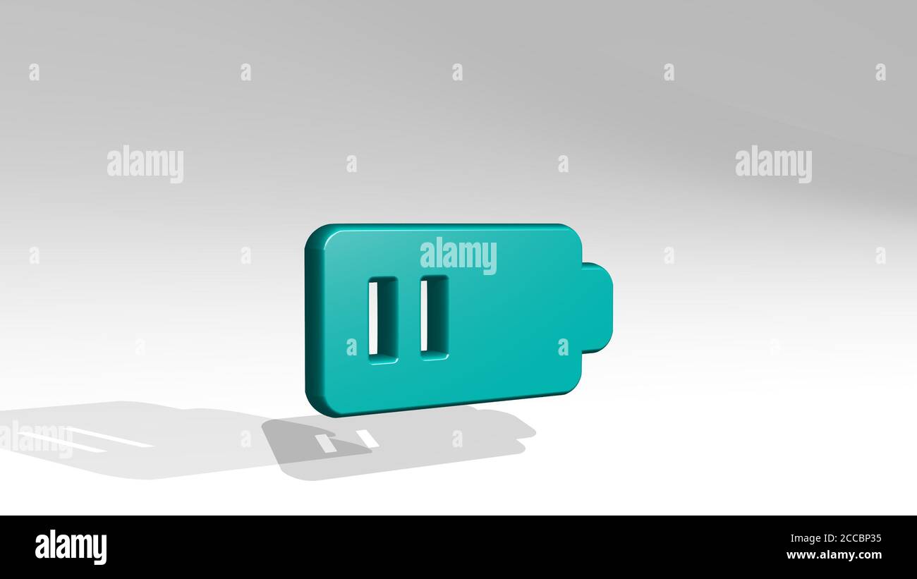 charging battery low 3D icon casting shadow, 3D illustration Stock ...