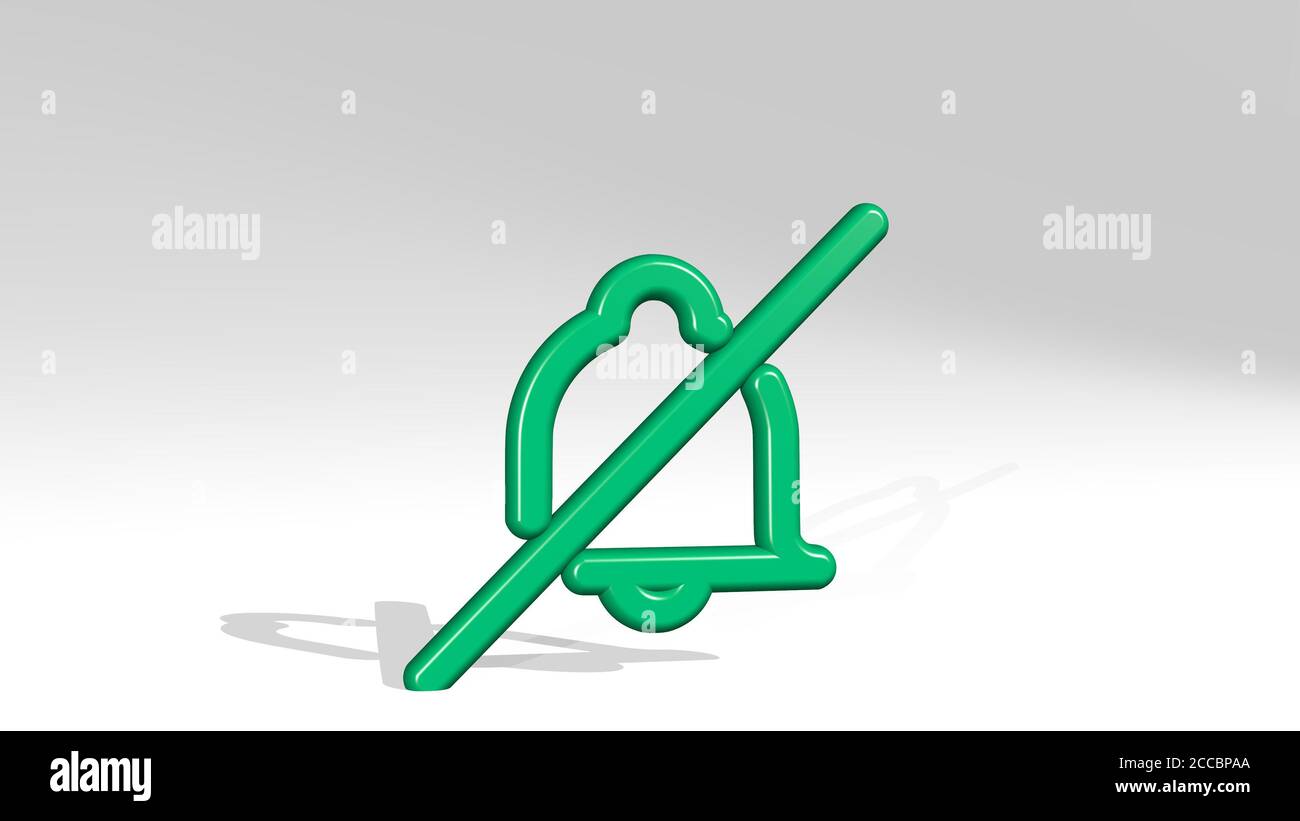 alarm bell off 3D icon casting shadow, 3D illustration Stock Photo - Alamy