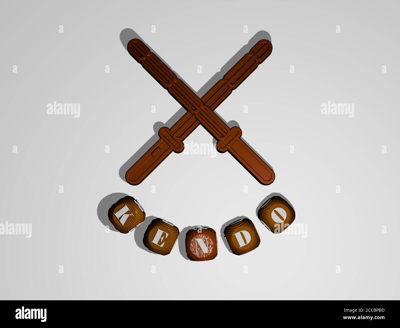 KENDO text around the 3D icon, 3D illustration Stock Photo - Alamy