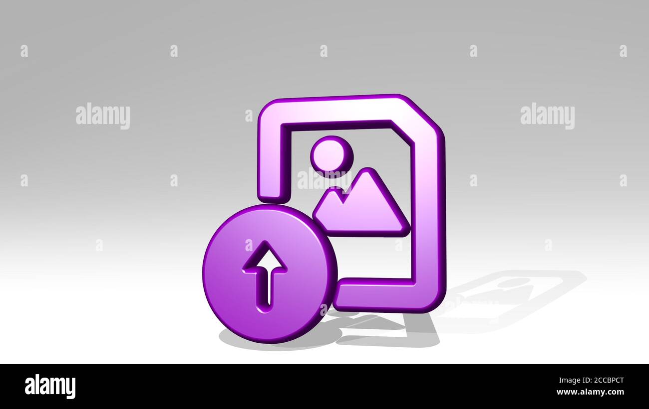 image file upload 3D icon casting shadow, 3D illustration Stock Photo ...
