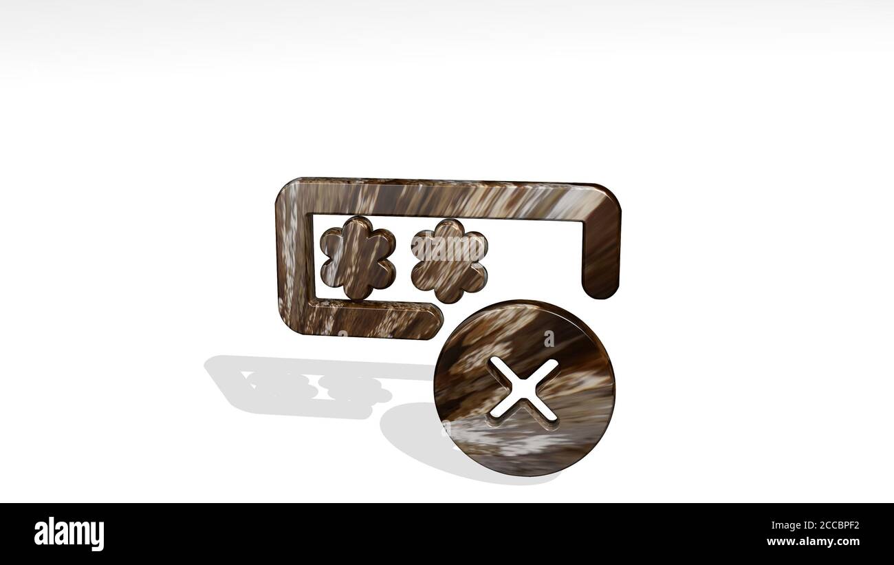 password denied 3D icon standing on the floor, 3D illustration Stock ...