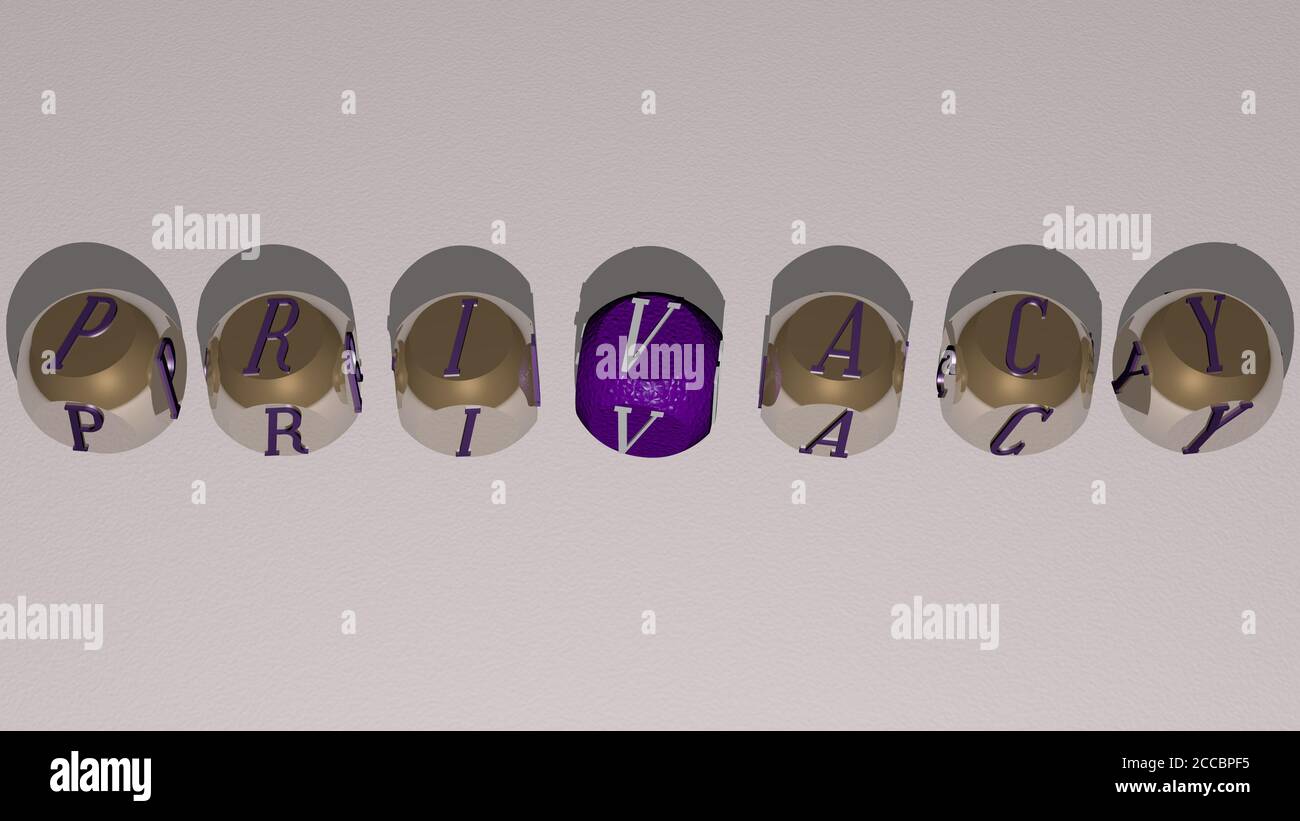 PRIVACY text by cubic dice letters, 3D illustration Stock Photo - Alamy