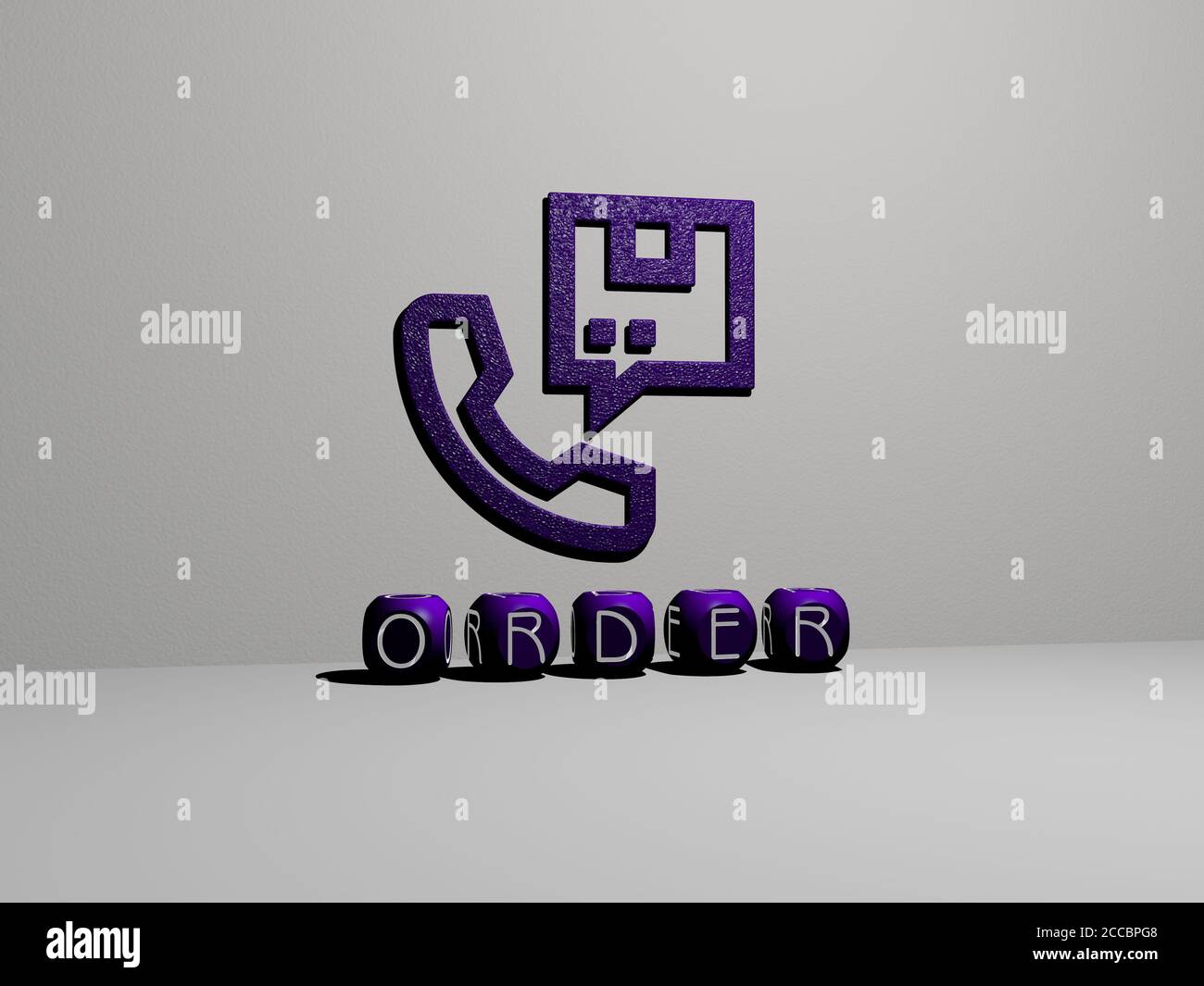 3D graphical image of order vertically along with text built by ...