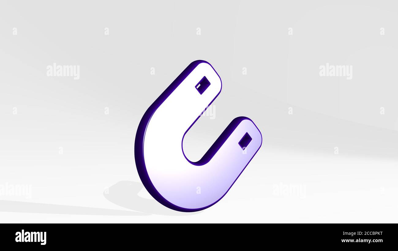 DESIGN TOOL MAGNET 3D icon casting shadow, 3D illustration Stock Photo ...