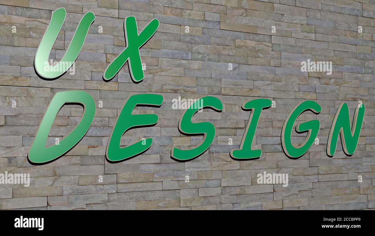 ux design text on textured wall, 3D illustration Stock Photo - Alamy