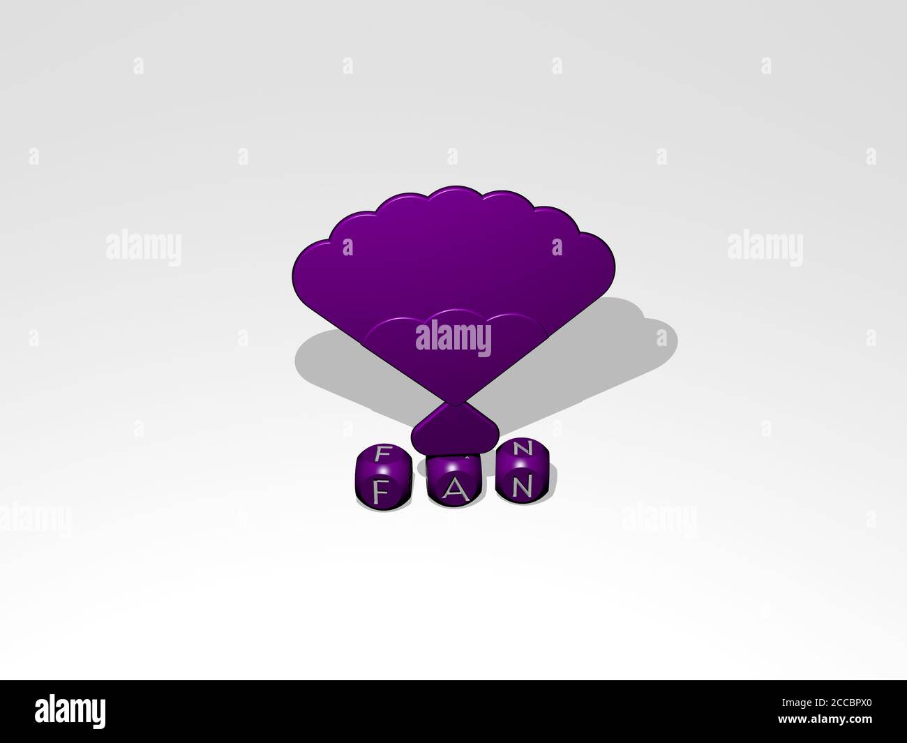fan 3D icon over cubic letters, 3D illustration Stock Photo - Alamy