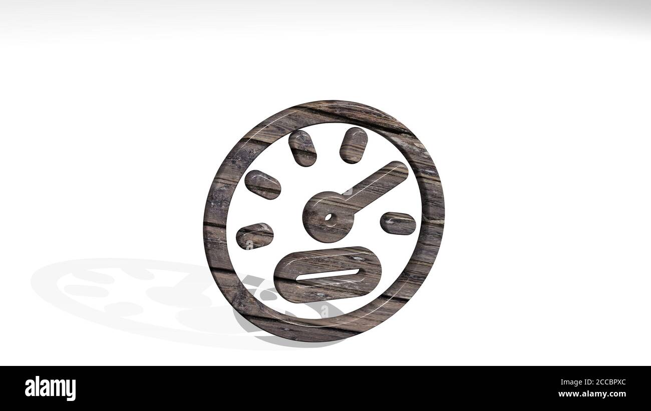 CAR DASHBOARD SPEED 3D icon standing on the floor, 3D illustration ...