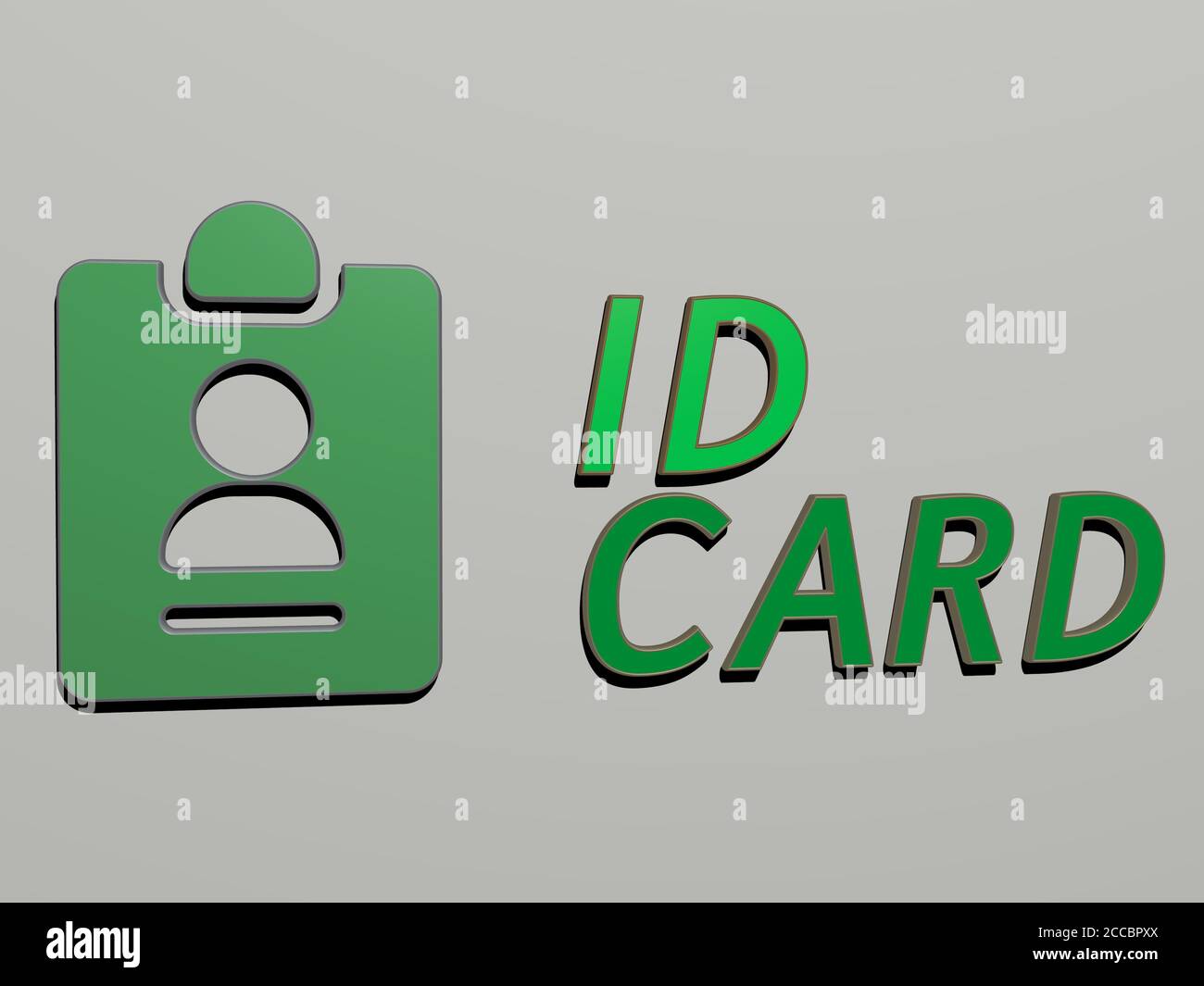id card icon and text on the wall, 3D illustration Stock Photo - Alamy