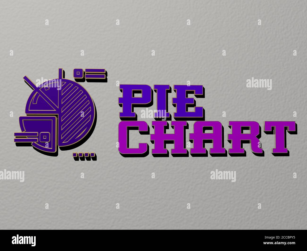 3D graphical image of PIE CHART vertically along with text built by ...